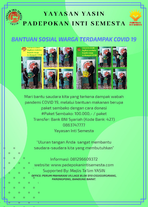 Yayasan Inti Semesta (YASIN) Buka Donasi untuk Warga Terdampak Covid 19 ...